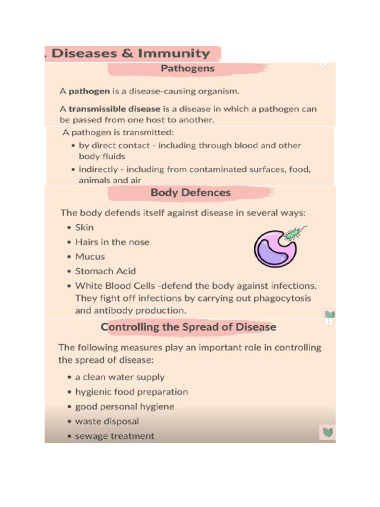 Disease and Immunity | PDF