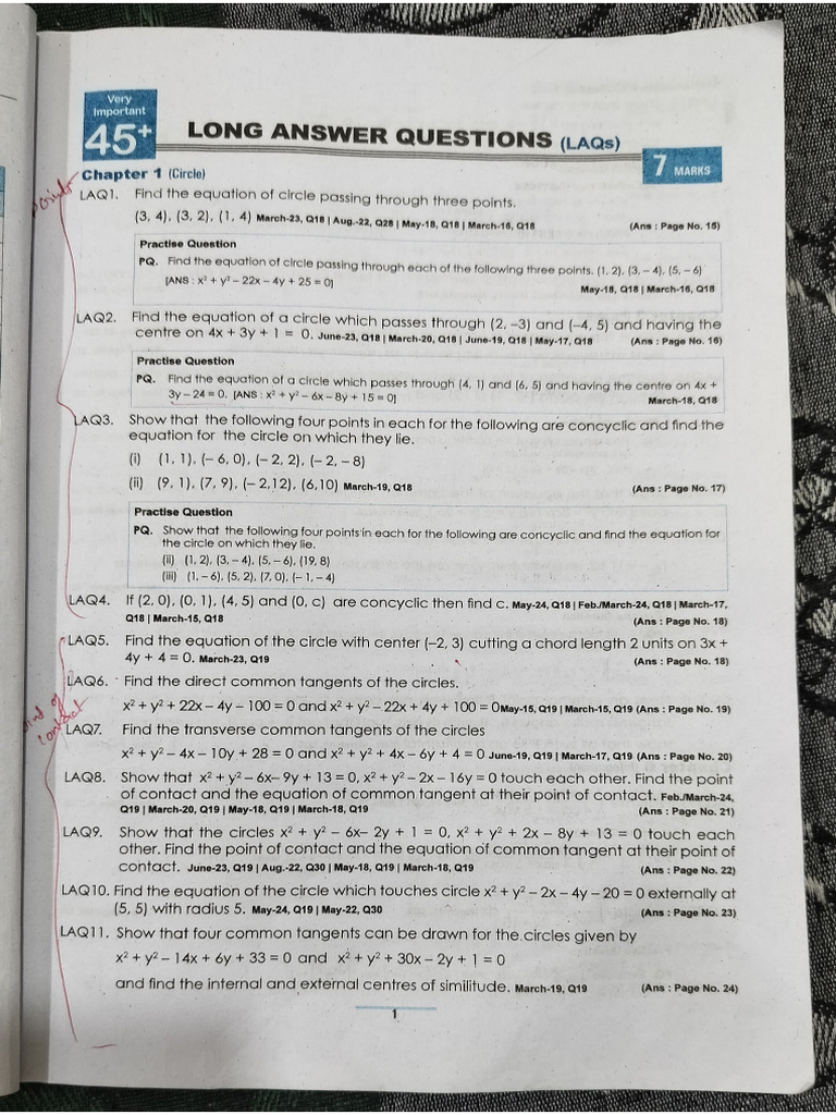 2B Maths Important Questions | PDF