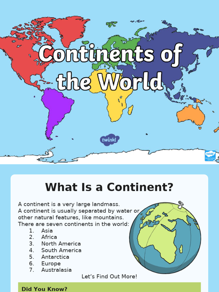 Powerpoint Continents of The World | PDF | Continent | Africa