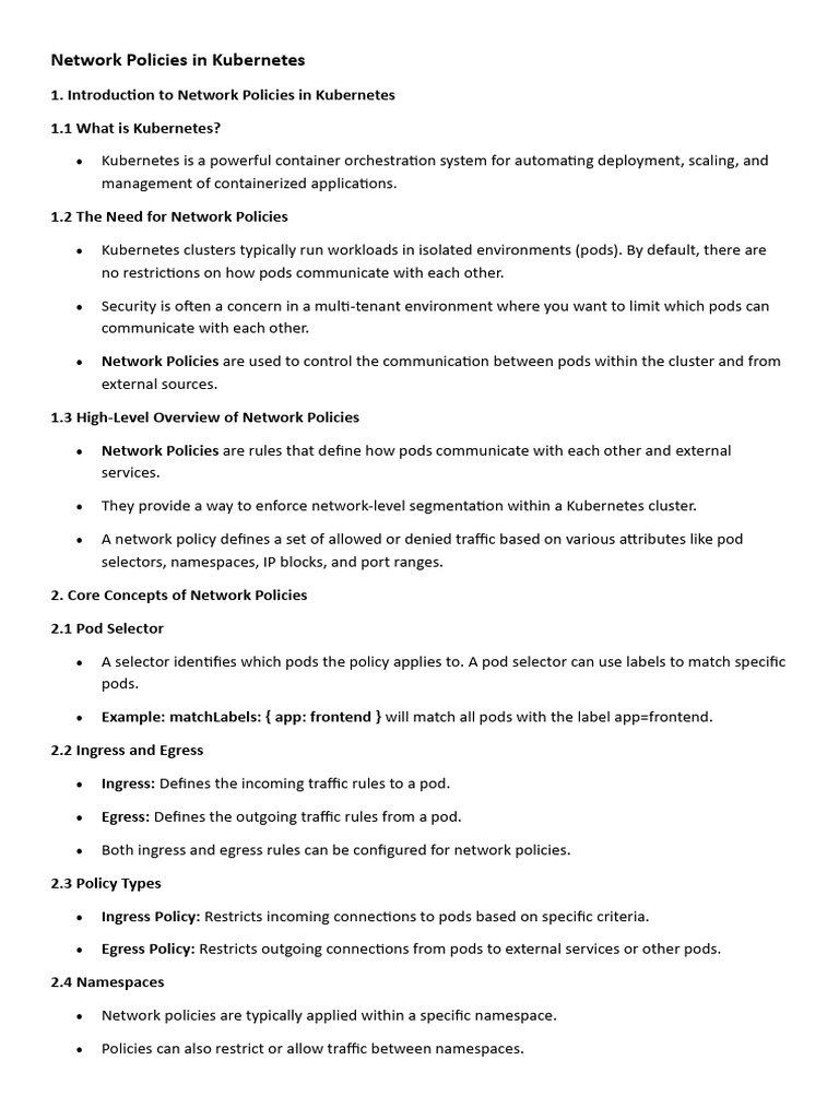 Kubernetes Network Policies Explained | PDF | Network Architecture ...