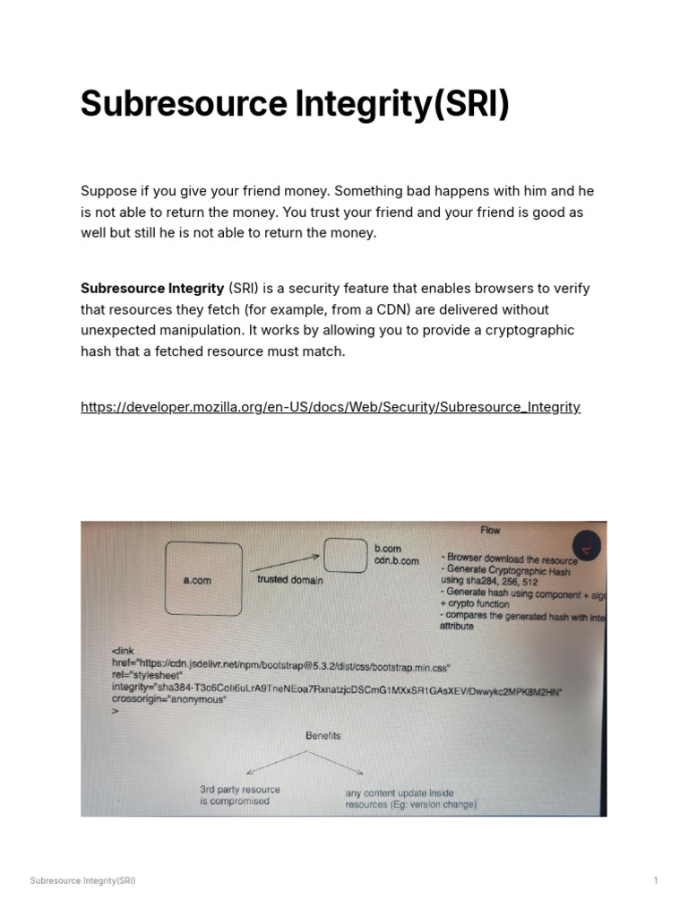 Subresource Integrity (SRI) | PDF | Internet | Computing