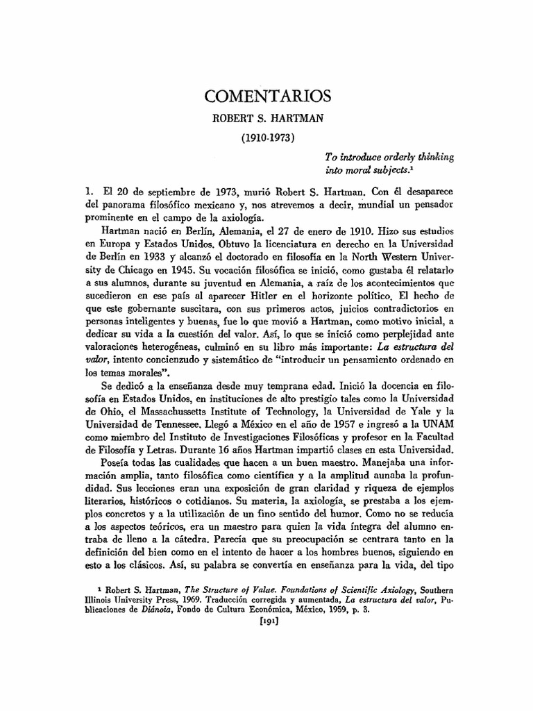 Robert S Hartman | PDF | Science | Teoría