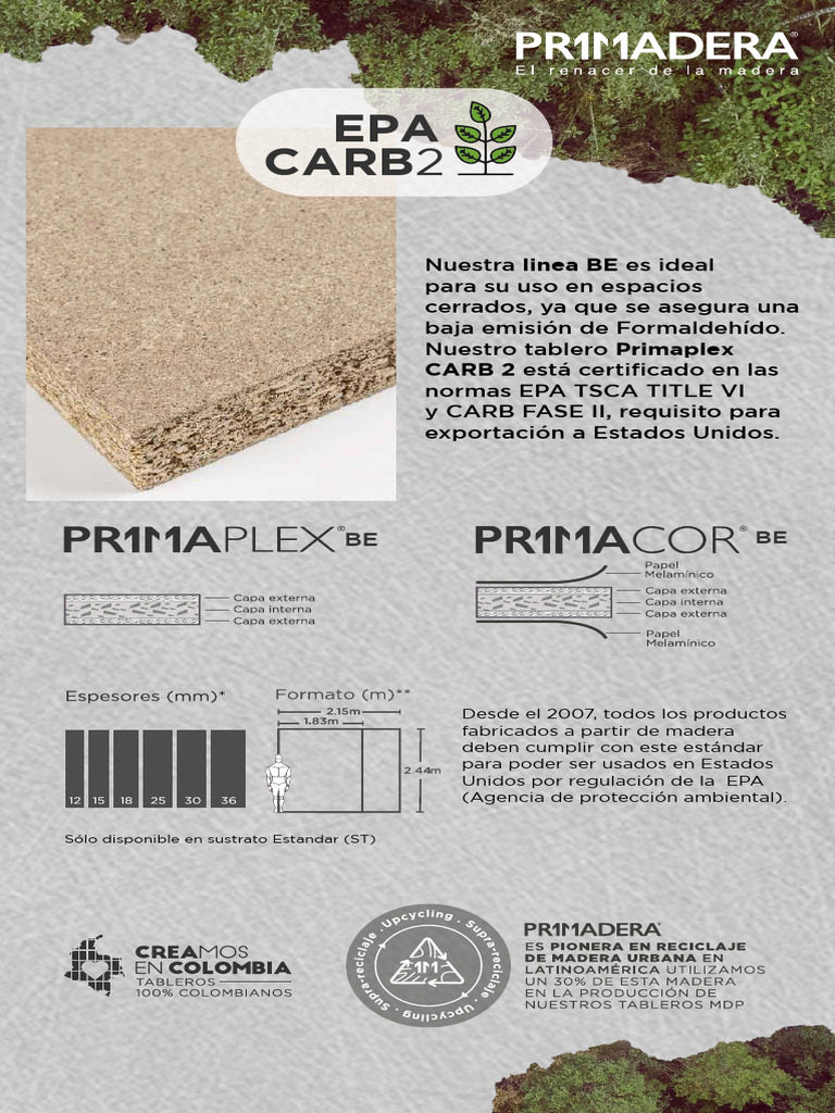 Fichatecnica Carb2 | PDF | Madera | Materiales