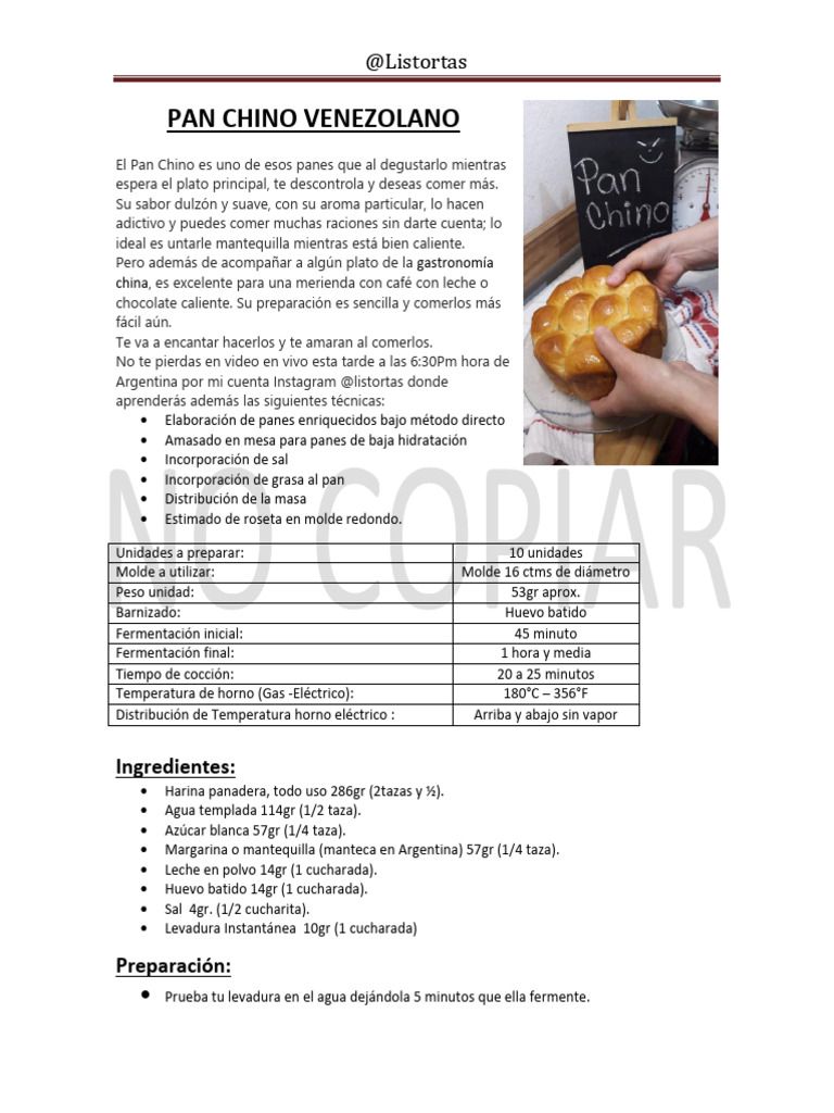Pan Chino Venezolano | PDF | Panes | Té