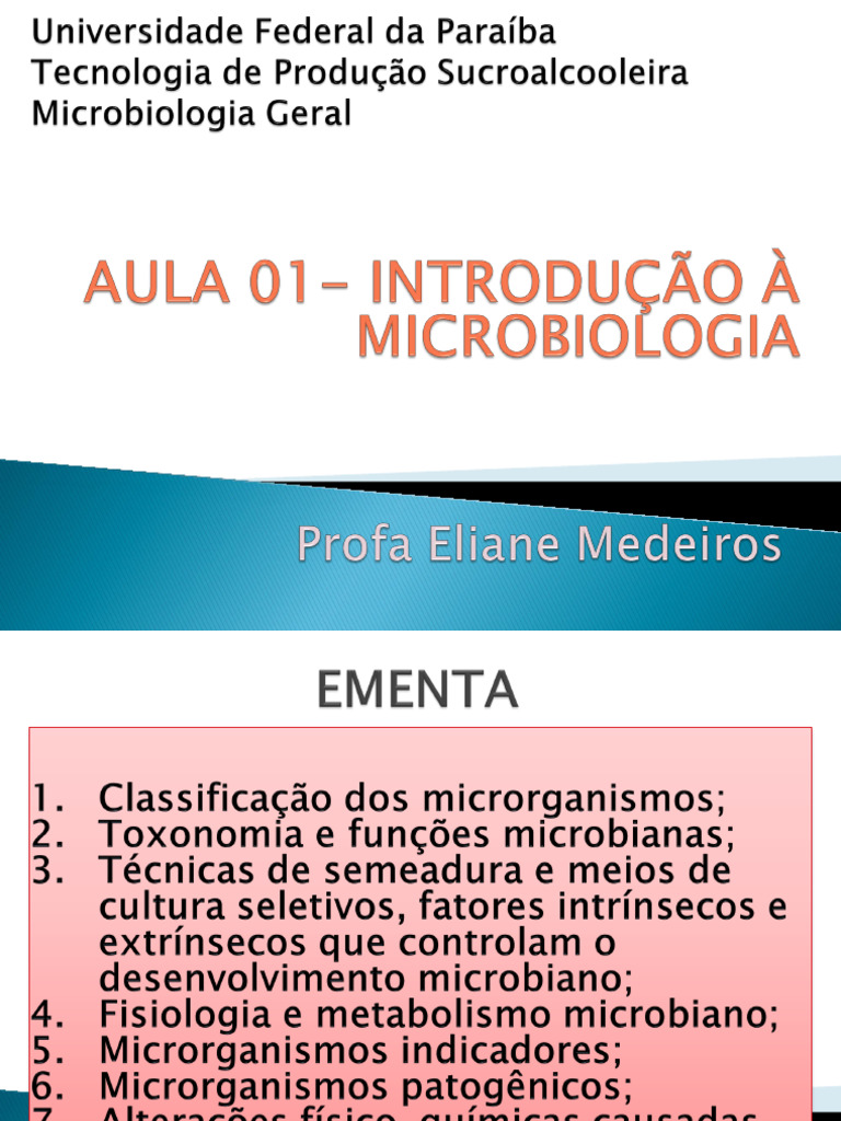 Aula01 Introducaoamicrobiologia 120314115224 Phpapp01 | PDF