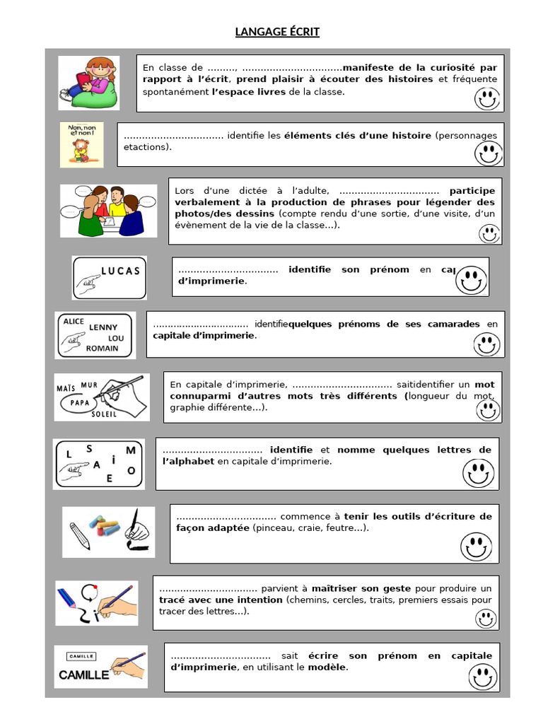 Évaluation des compétences en langage écrit | PDF | Alphabet latin ...