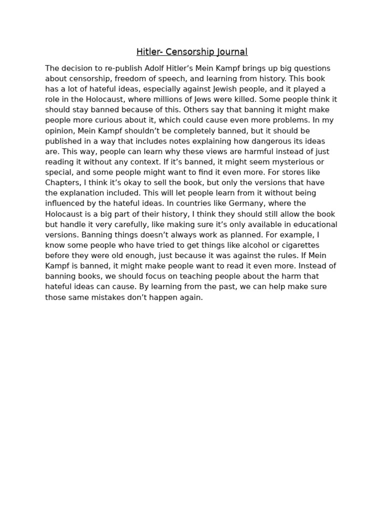 Hitler Censorship Journal | PDF