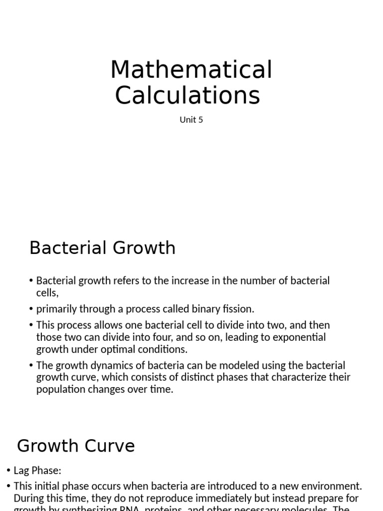 Mathematical Calculations | PDF | Bacteria | Biology