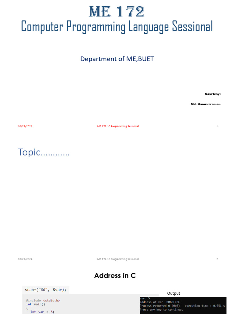 Lecture 6 - Pointer_v_1 | PDF | Pointer (Computer Programming ... Lecture 6 - Pointer_v_1 | PDF | Pointer (Computer Programming ...
