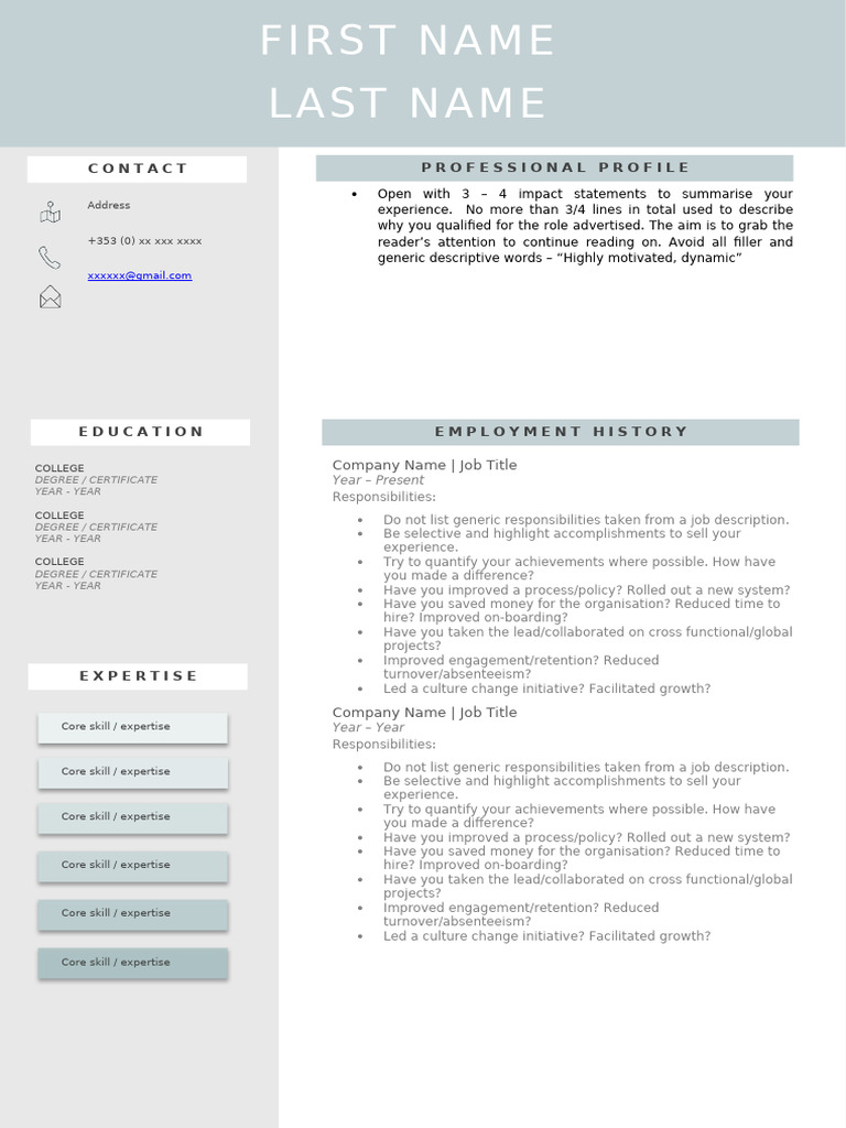 Modern_CV_Template_2 | PDF | Employee Retention | Employee Relations
