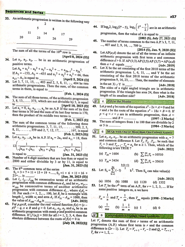 Advanced Pyq Progression and Series | PDF