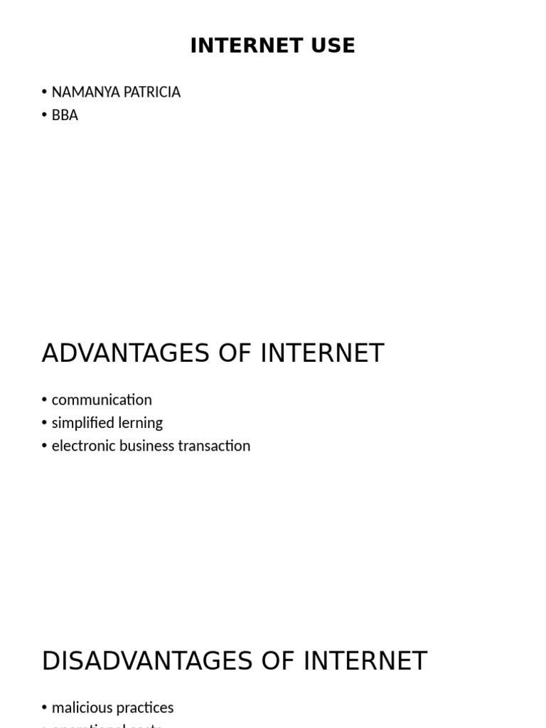 Internet Use: Namanya Patricia BBA | PDF