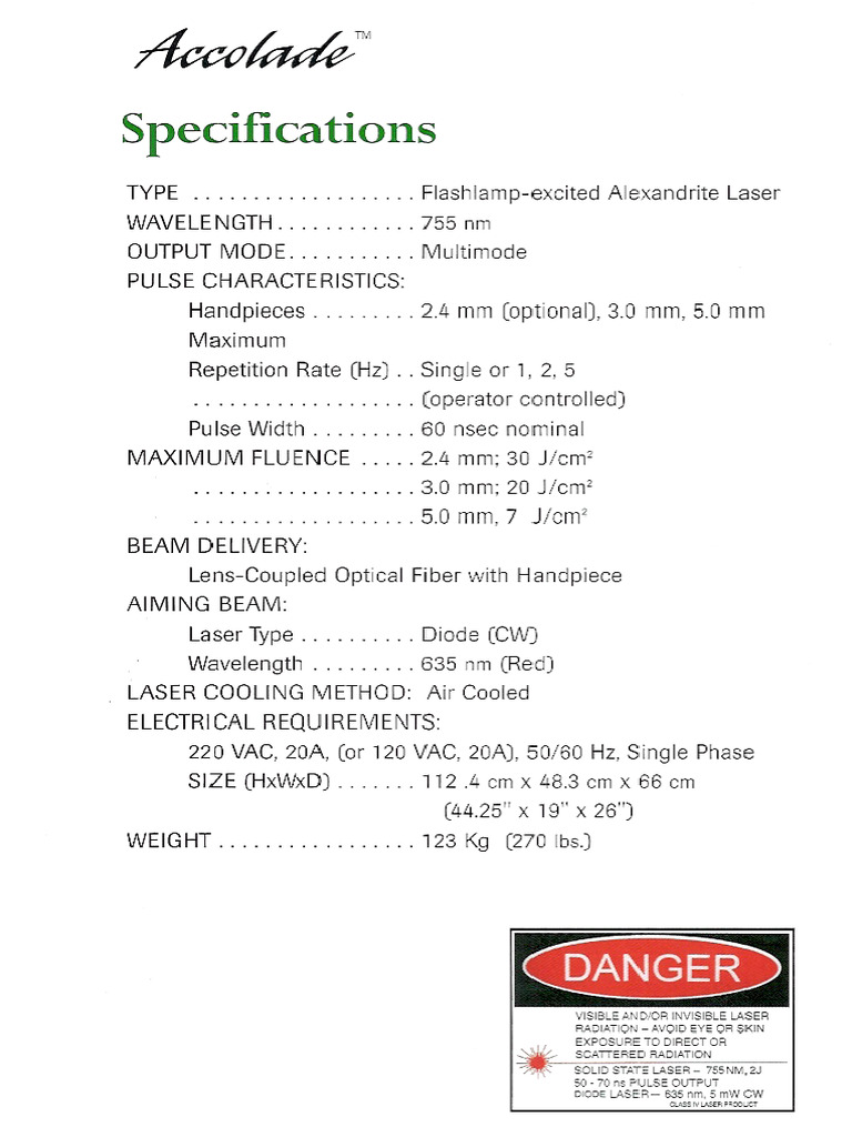 Accolade Specs | PDF