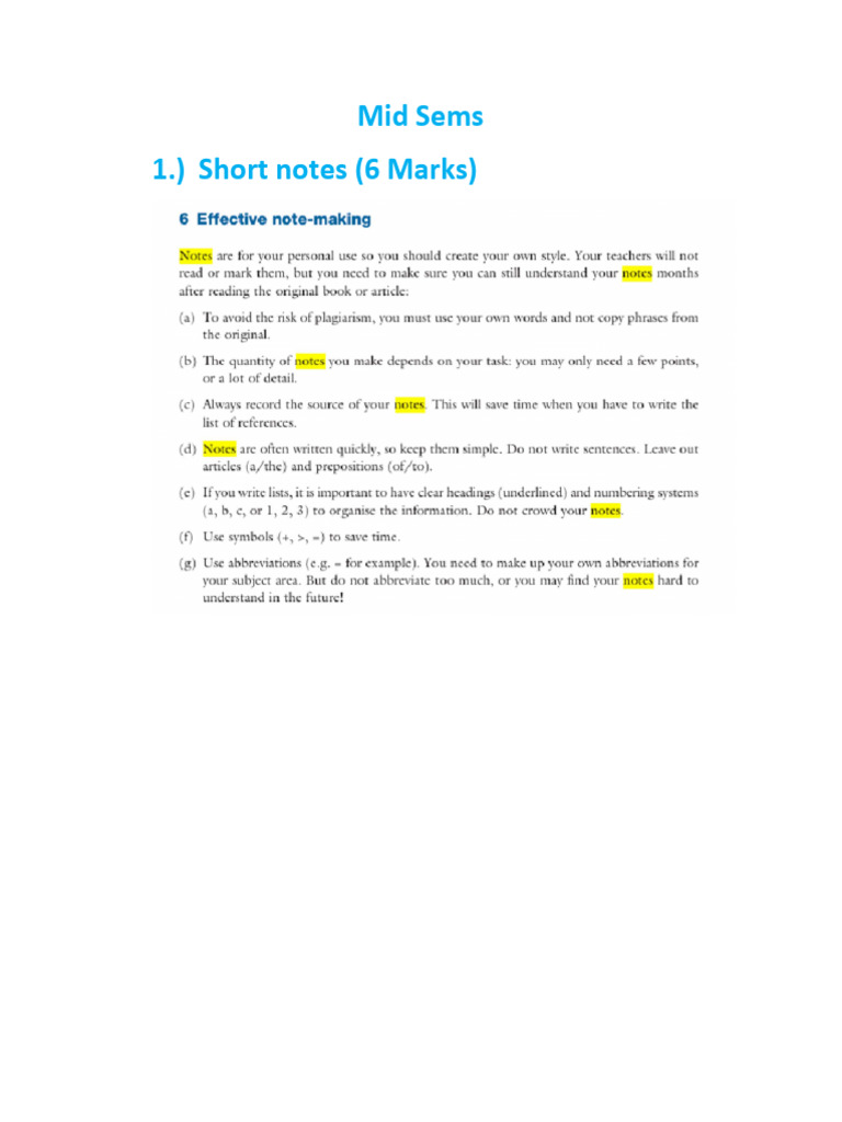 english mid sem | PDF