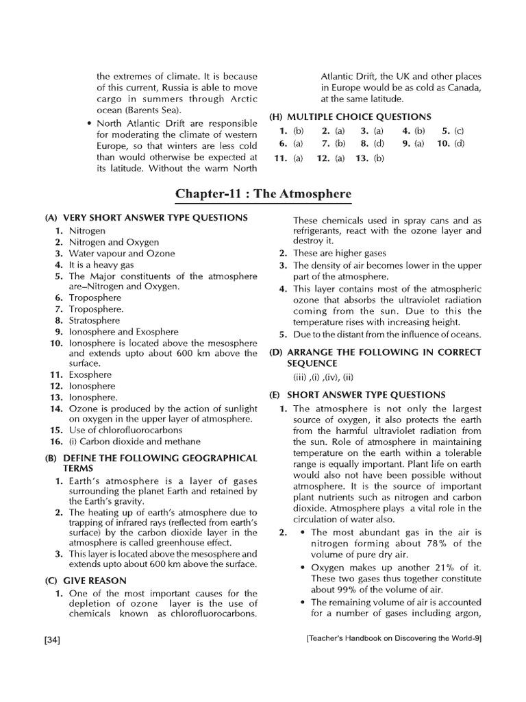 Chapter-11 Atmosphere Lesson | PDF