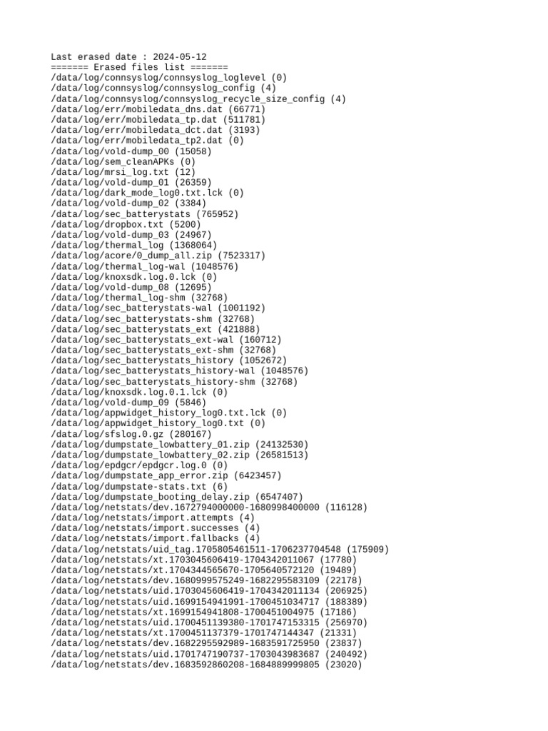 Erased Log by Sos | PDF | Computer File | Computer File Formats