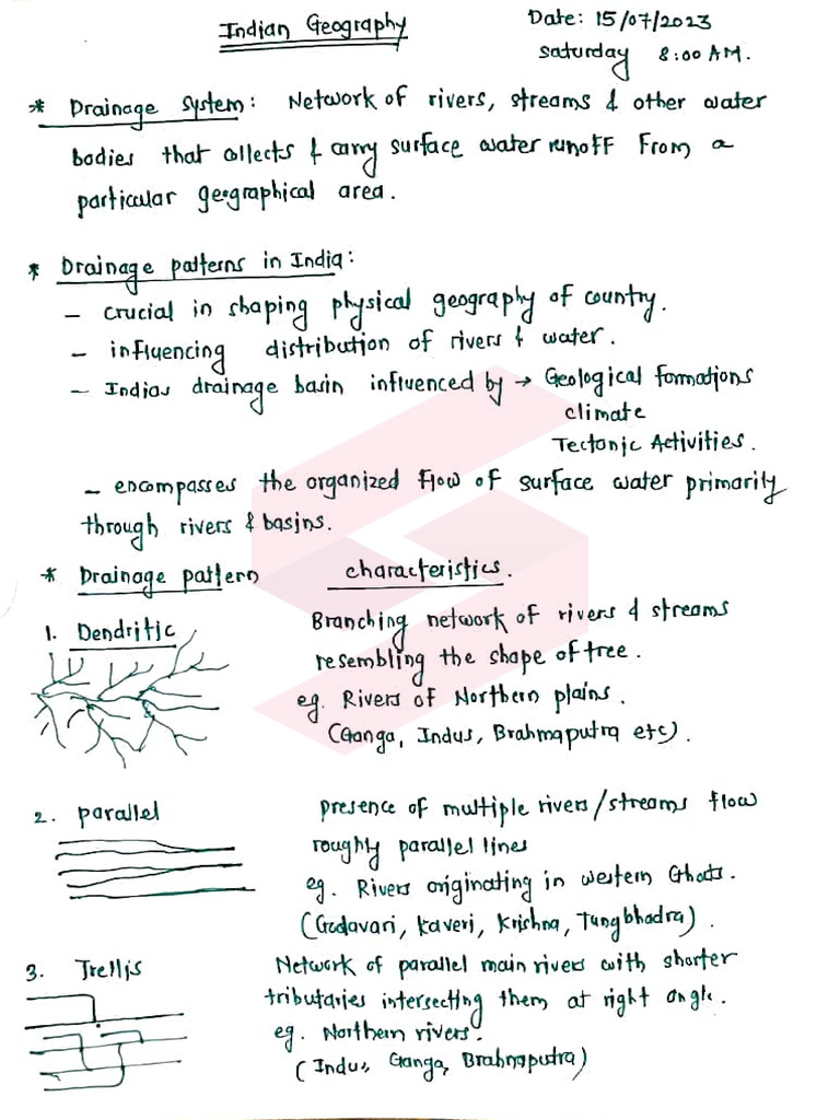 Class 11 Geography: Drainage System Notes | PDF | Indus River