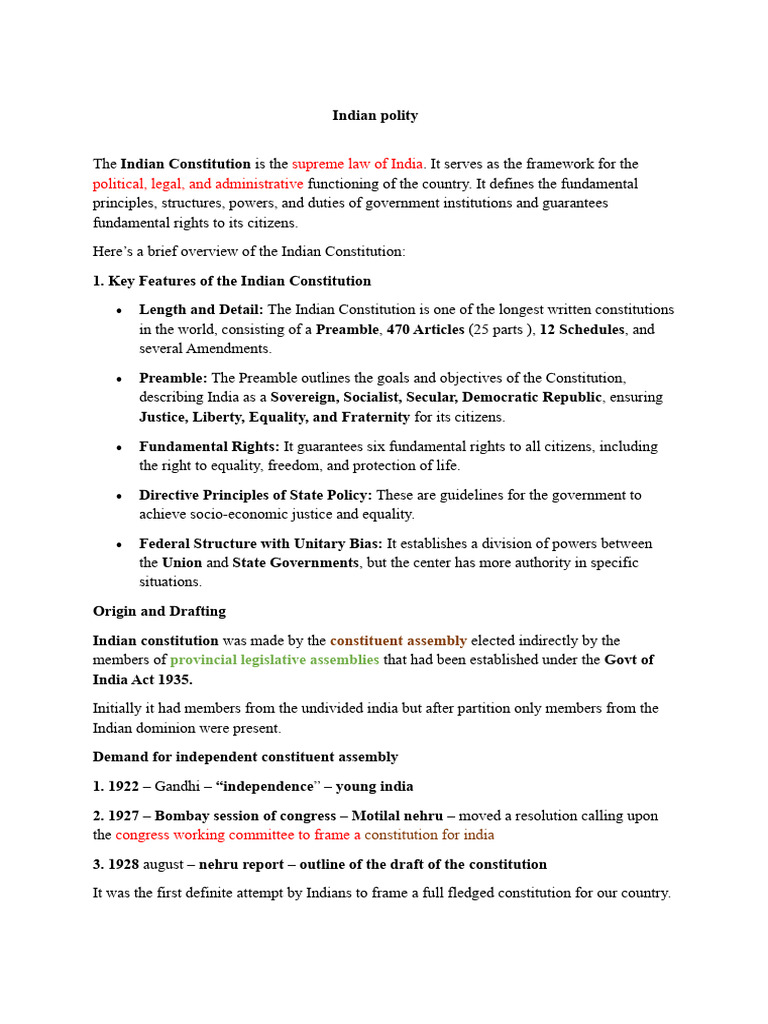Indian polity | PDF | Government | Political Charters