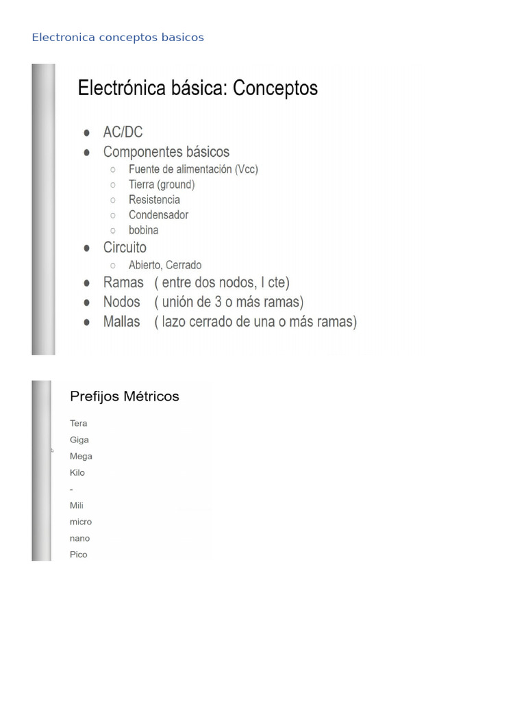 Electronica Conceptos Basicos | PDF | Altoparlante | Diodo emisor de luz