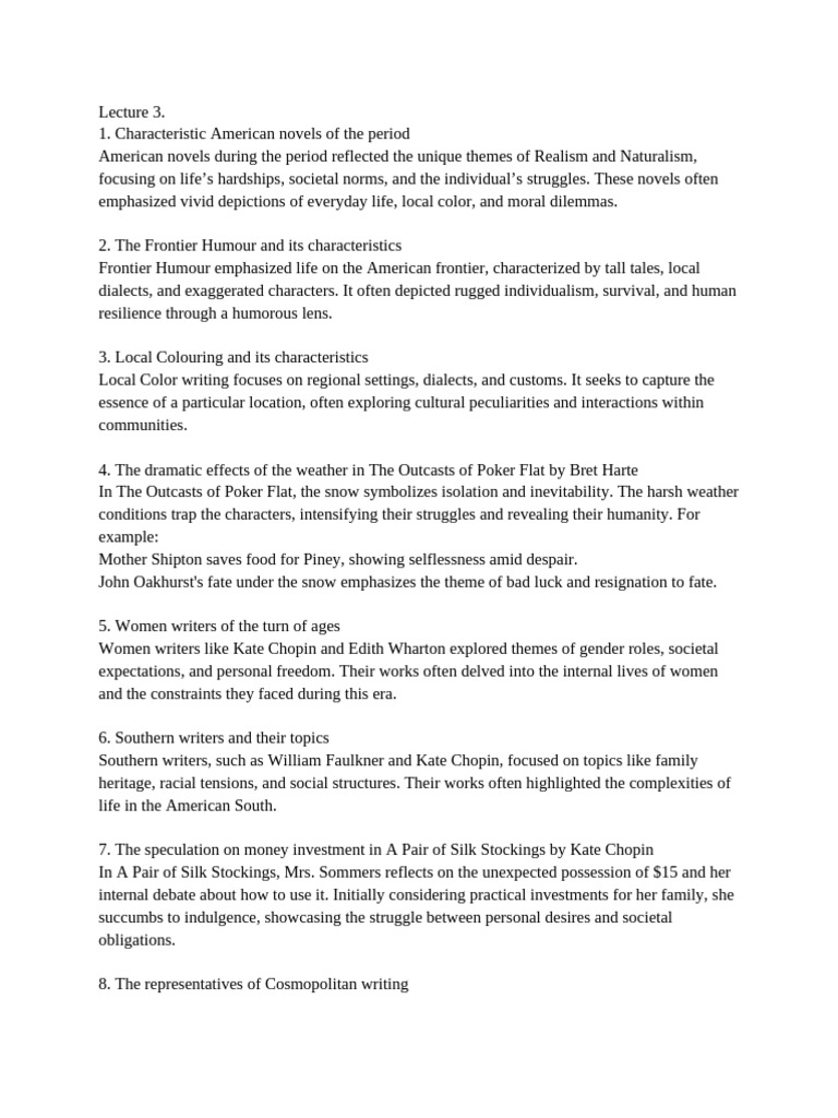 Lecture 3-4 | PDF | Henry James | Literary Realism