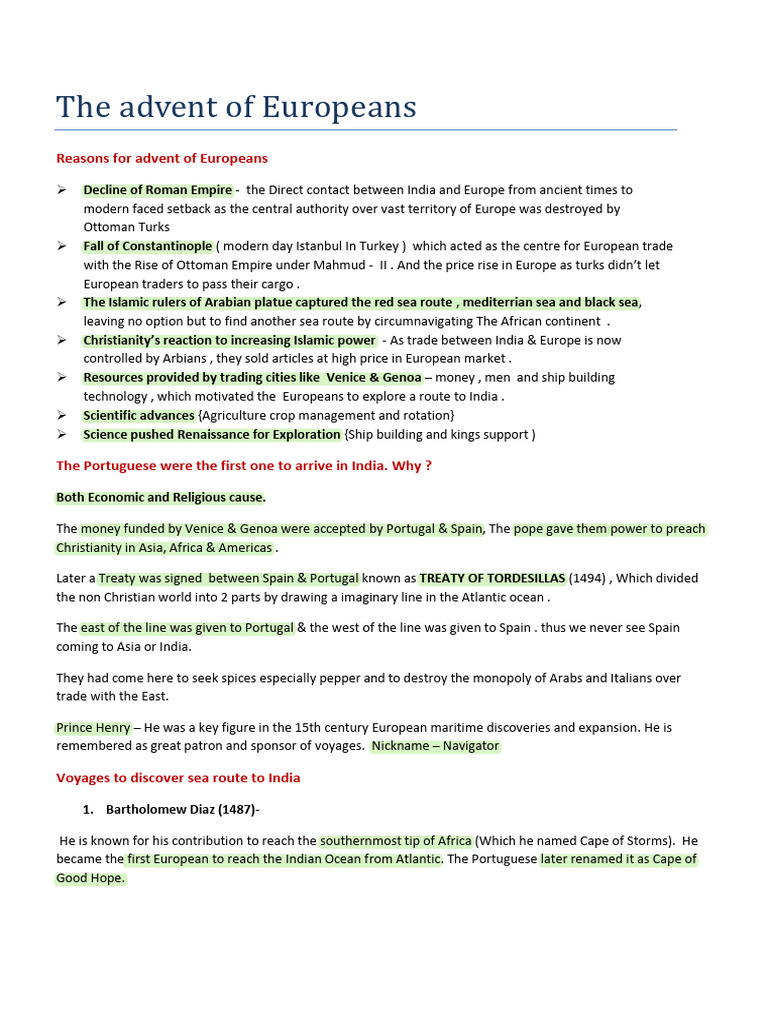 European Advent in India: Causes & Impact | PDF