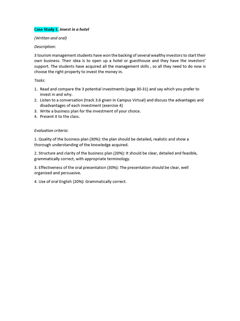 CASE STUDY 1 - Instructions | PDF