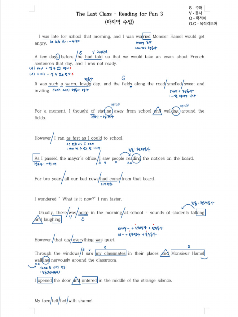 The Last Class - Reading For Fun 3 | PDF