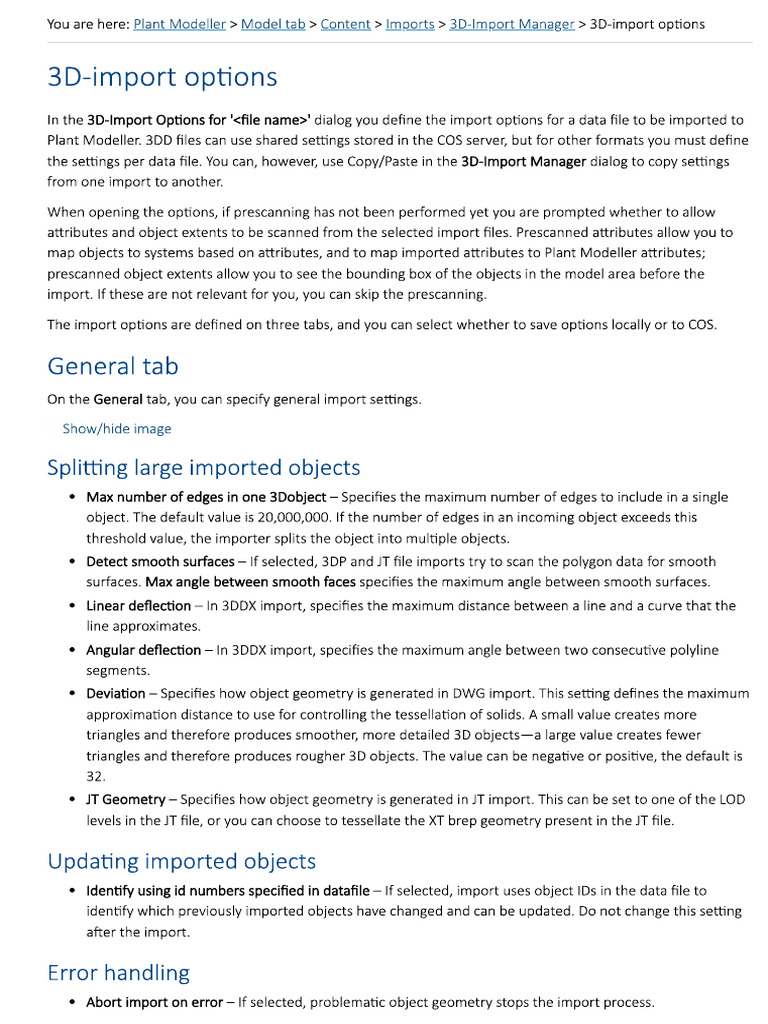 3d Import Options Pdf