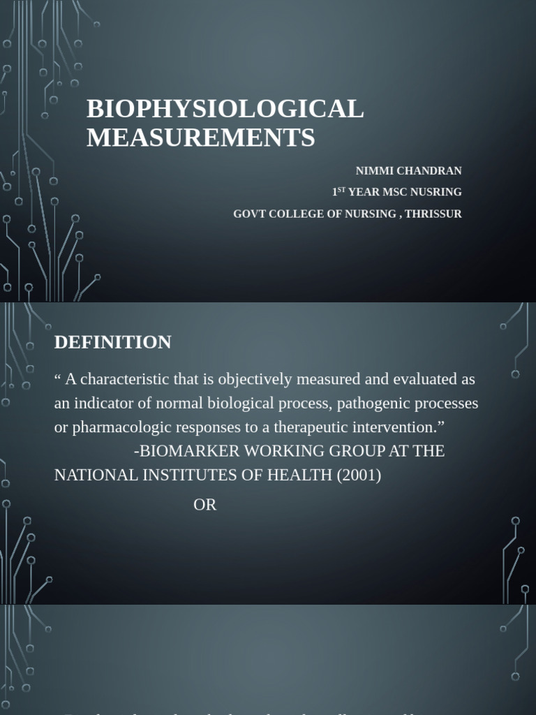 BIOPHYSIOLOGICAL MEASUREMENTS | PDF | Biomarker | Accuracy And Precision