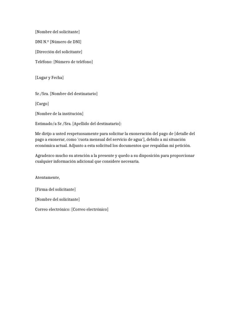 Solicitud Simple Modelo Word Peru | PDF