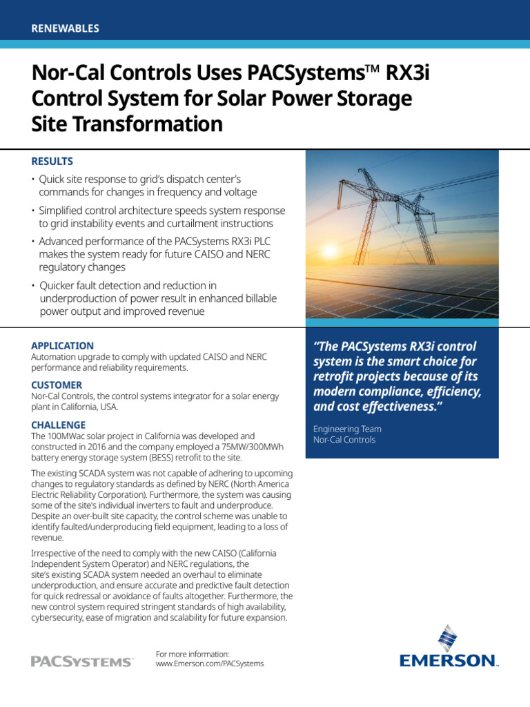 Case Study Pacsystems Used For Solar Power Site Transformation en ...