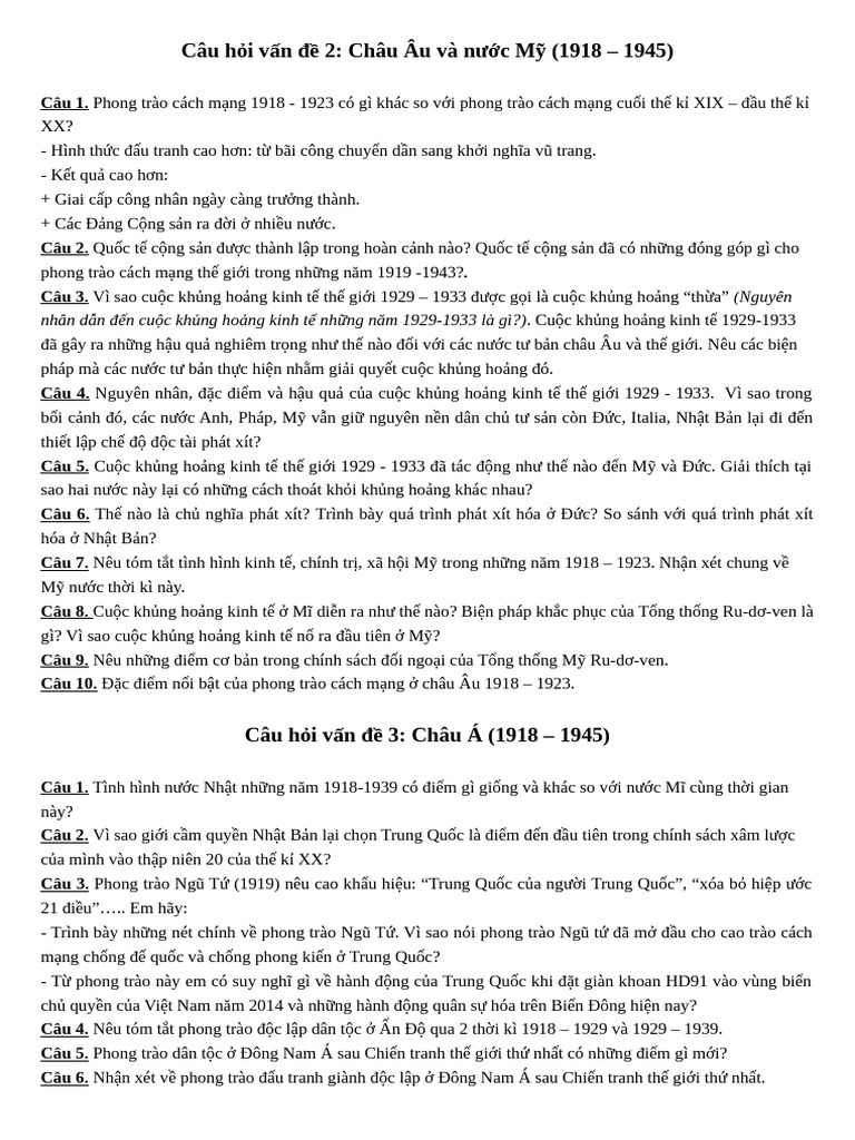 Hệ thống câu hỏi HSG 9 VĐ 23 | PDF