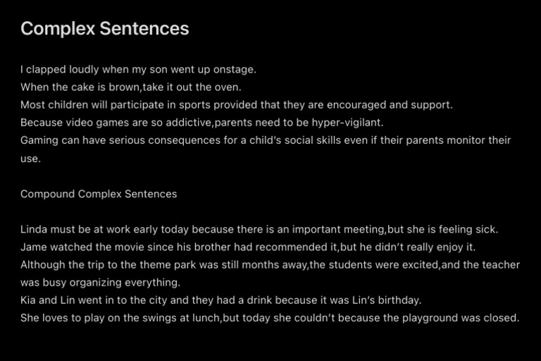 Understanding Complex Sentences | PDF