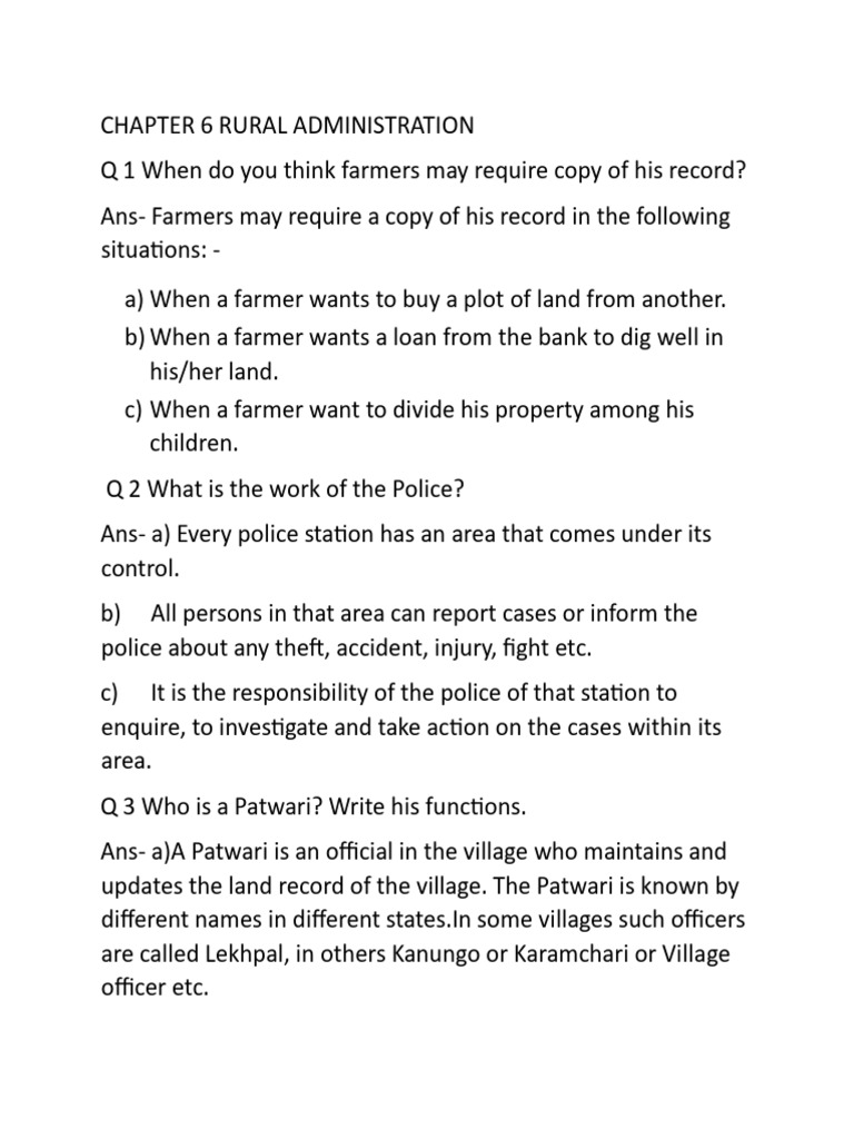 Understanding Rural Administration Roles | PDF