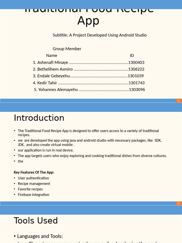 Traditional Food Recipe App | PDF | Java (Programming Language ...