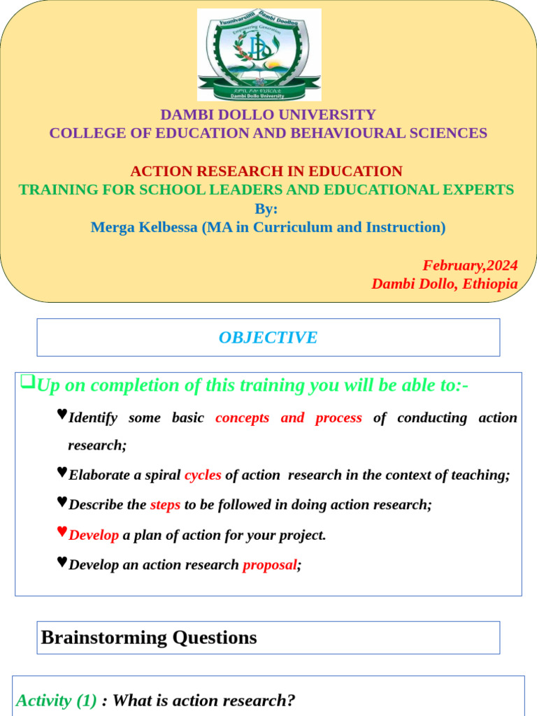 Action Research Training for Educators | PDF | Action Research | Teachers