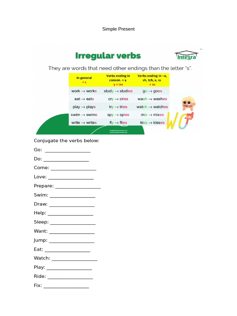 Irregular Verbs - Simple Present | PDF