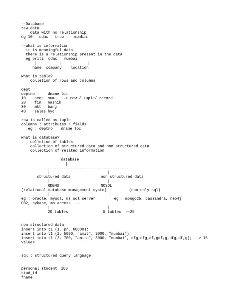 day1 live(1) | PDF | Relational Database | Databases