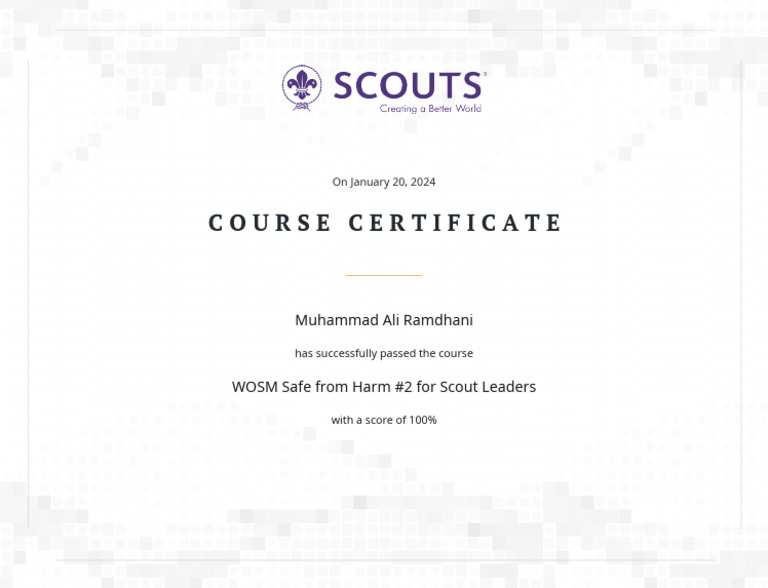 Sertifikat Kursus SFH | PDF