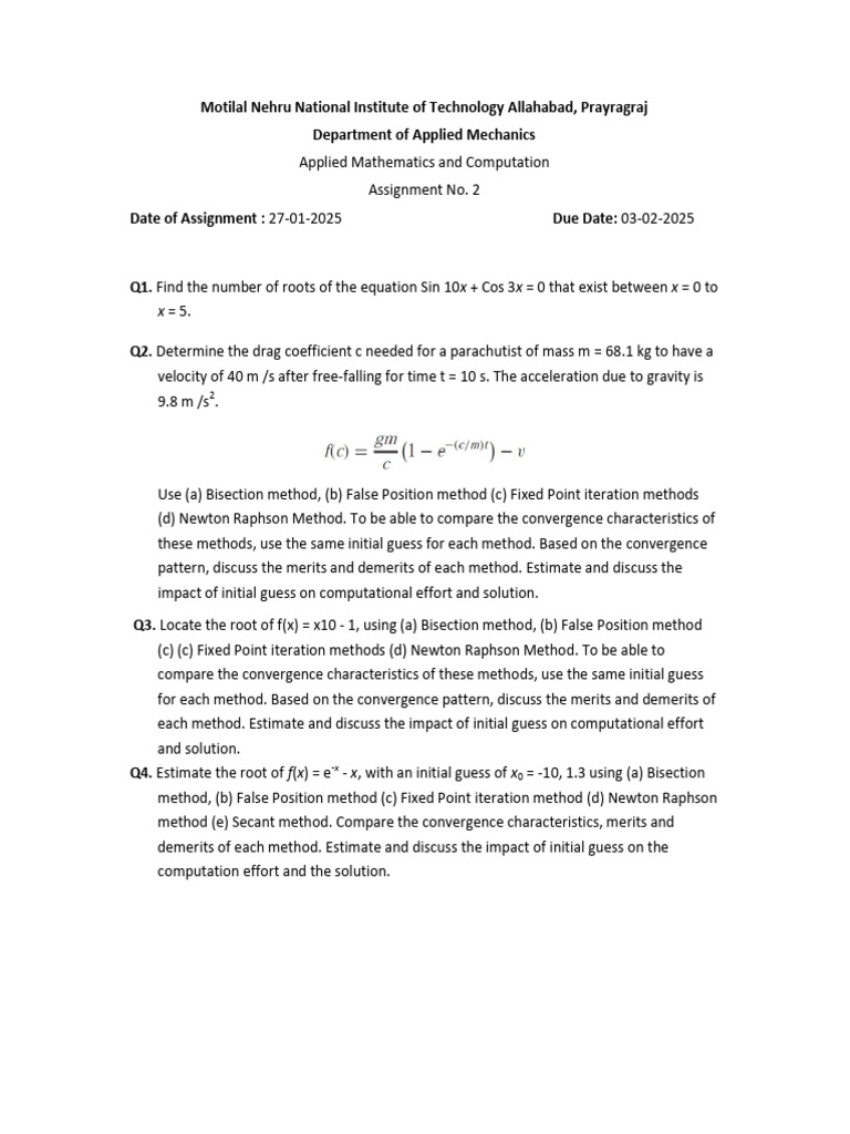 Numerical Methods for Root Finding | PDF