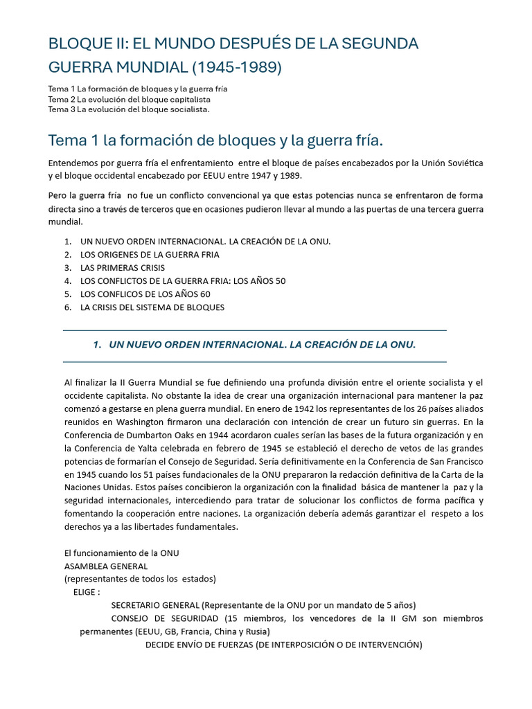Bloque 2 | PDF | Guerra Fría | Crisis de Suez