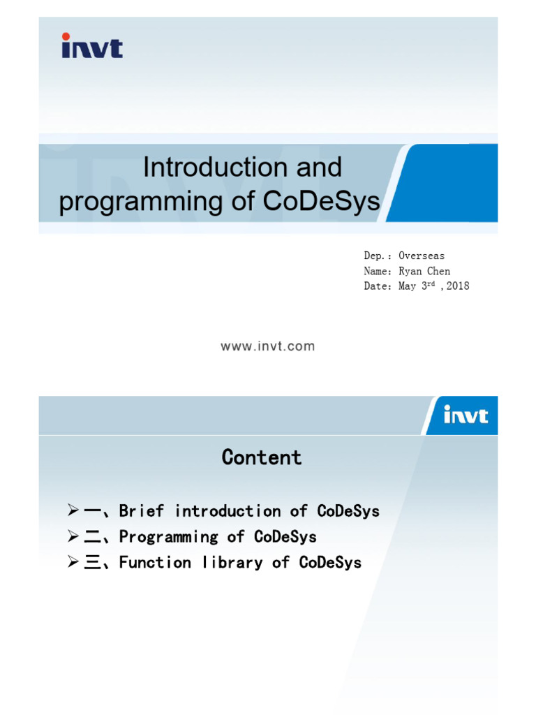 INVT GD350 Programovanie v CODESYS | PDF | Library (Computing) | Computer Programming