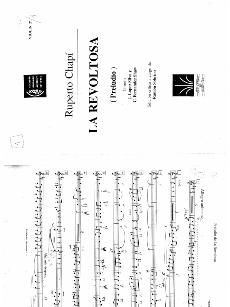La Revoltosa - R Chapí - Violin 2 | PDF