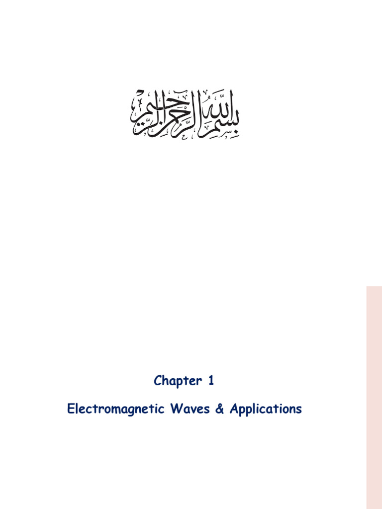 CH 1 Electromagnetic Waves & Applications | PDF | Electromagnetic Spectrum | Electromagnetic ...
