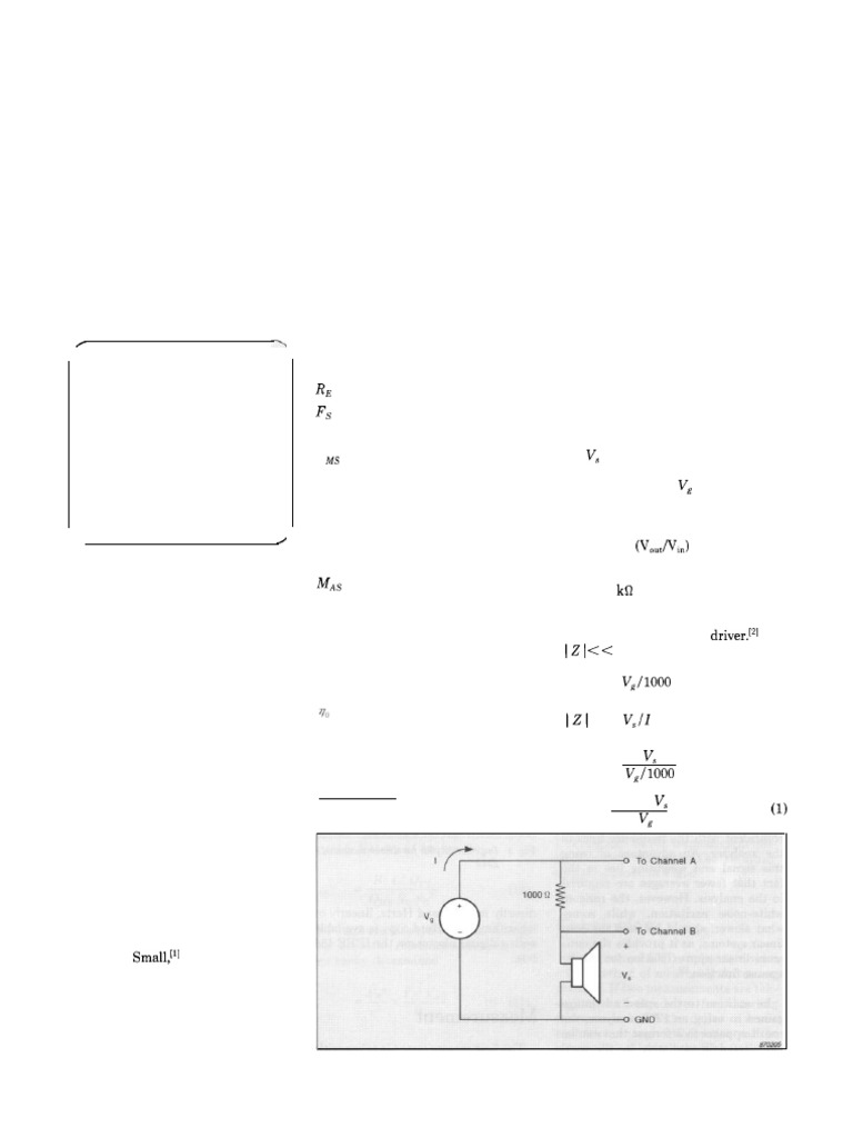 Application Notes Determination of The Thiele - Small Parameters Using ...