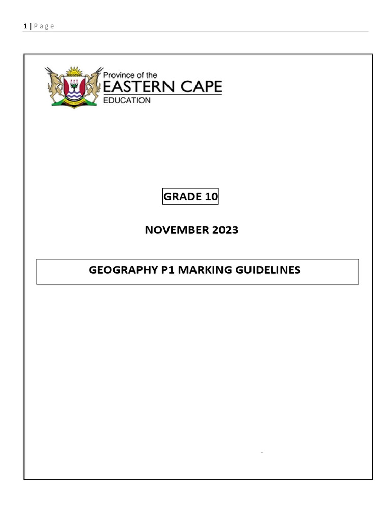 Geography Paper 1 Grade 10 Marking Guidelines 2023..F | PDF | Volcano | Stratosphere