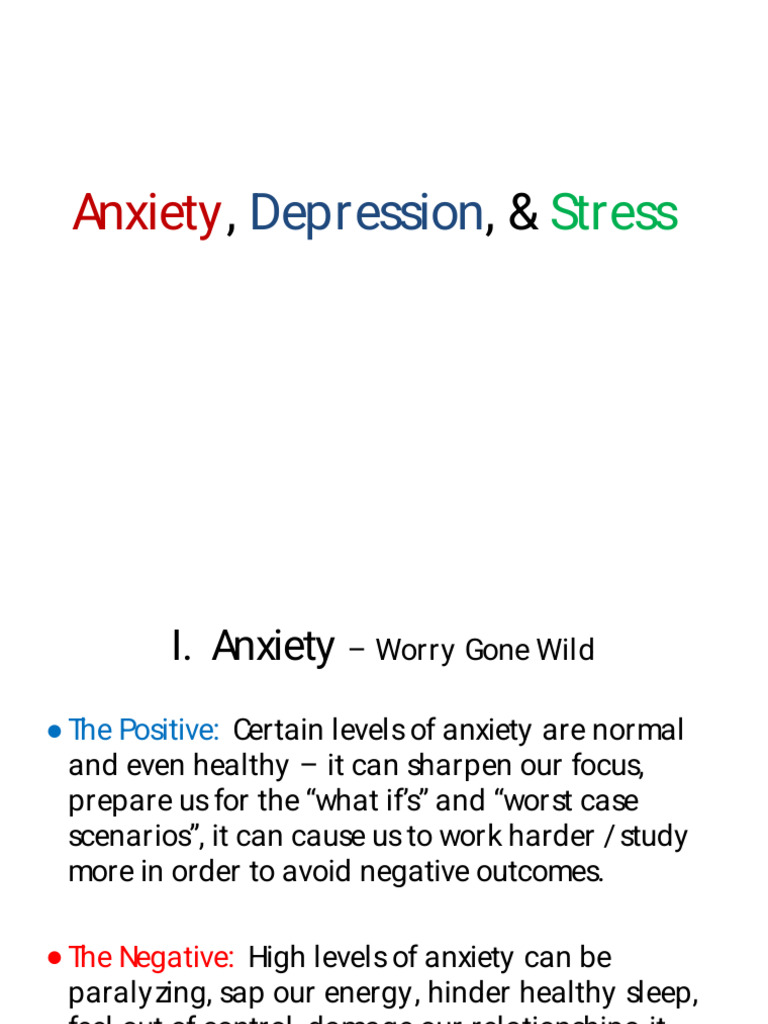 Managing Anxiety, Depression, and Stress | PDF | Major Depressive ...