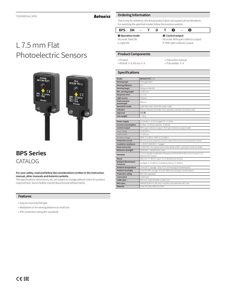 Autonics-Photoelectric-Sensor-BPS-Series | PDF | Bipolar Junction ...