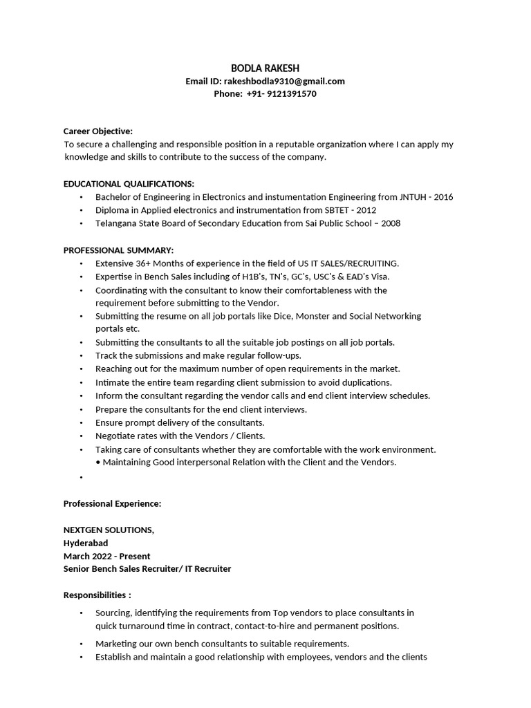 Rakesh Resume | PDF | Consultant | Computing