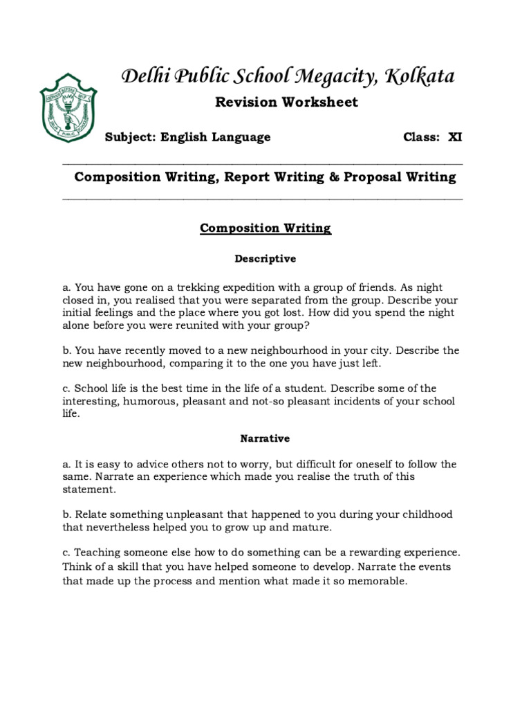 E1 - Worksheet - Essays, Reports, Proposals | PDF